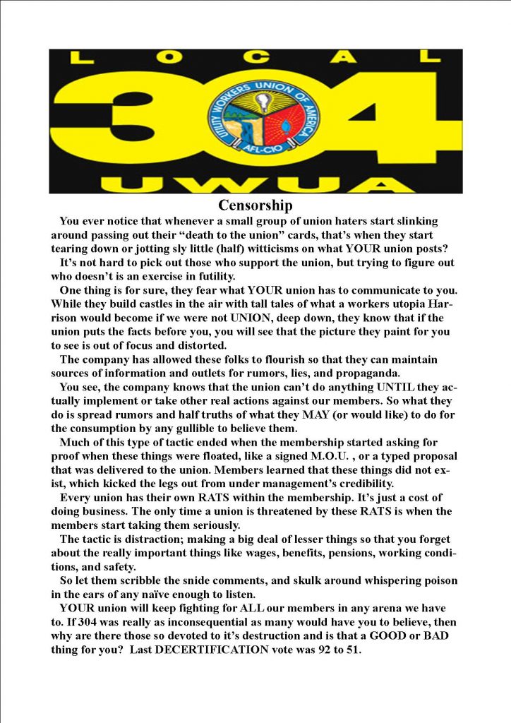 UWUA Local 304 News – UWUA Local 304